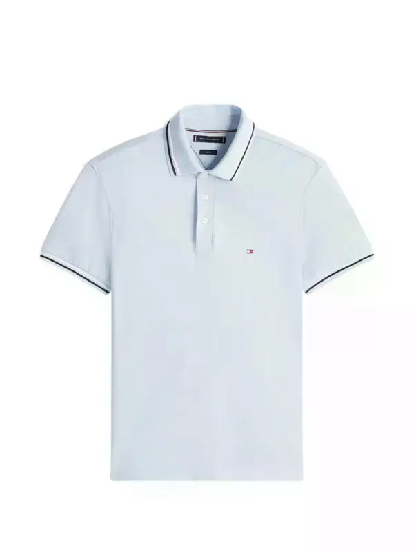 Tommy Hilfiger Short-sleeve Chest-logo Polo Shirt - Blue