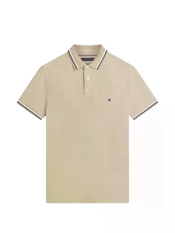 Tommy Hilfiger Striped-trim Polo Shirt - Neutrals