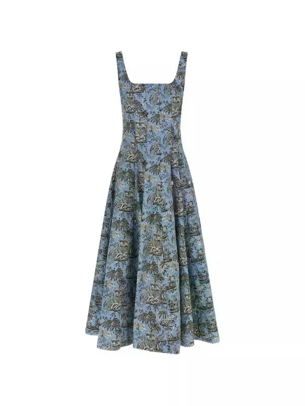 Staud Wells Midi Dress - Blue