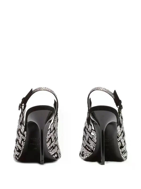 Balmain Embellished Slingback Stiletto Sandals