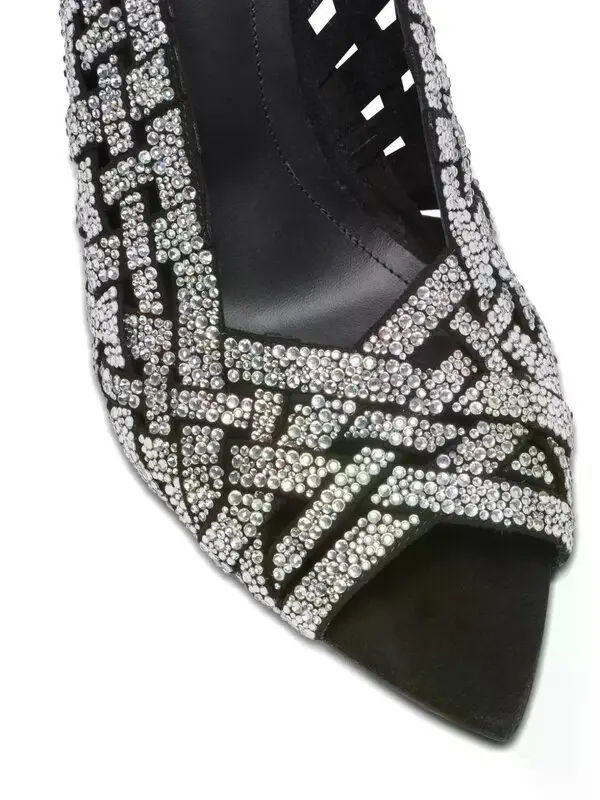 Balmain Embellished Slingback Stiletto Sandals