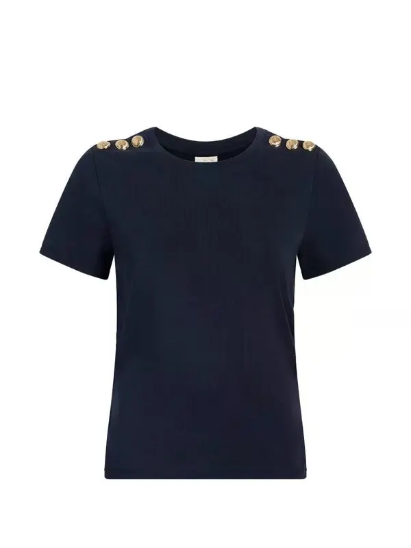 Cinq À Sept Jasper Button Detail T-shirt - Blue