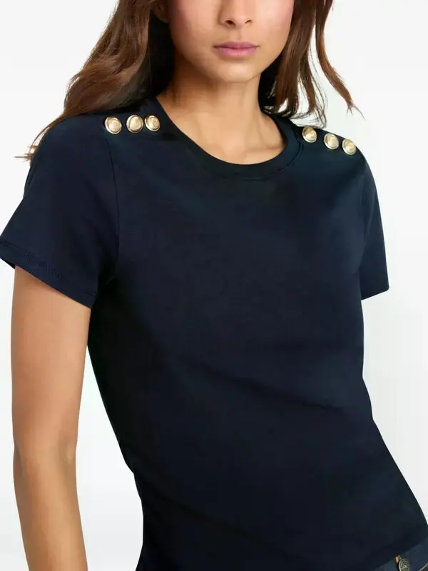 Cinq À Sept Jasper Button Detail T-shirt - Blue
