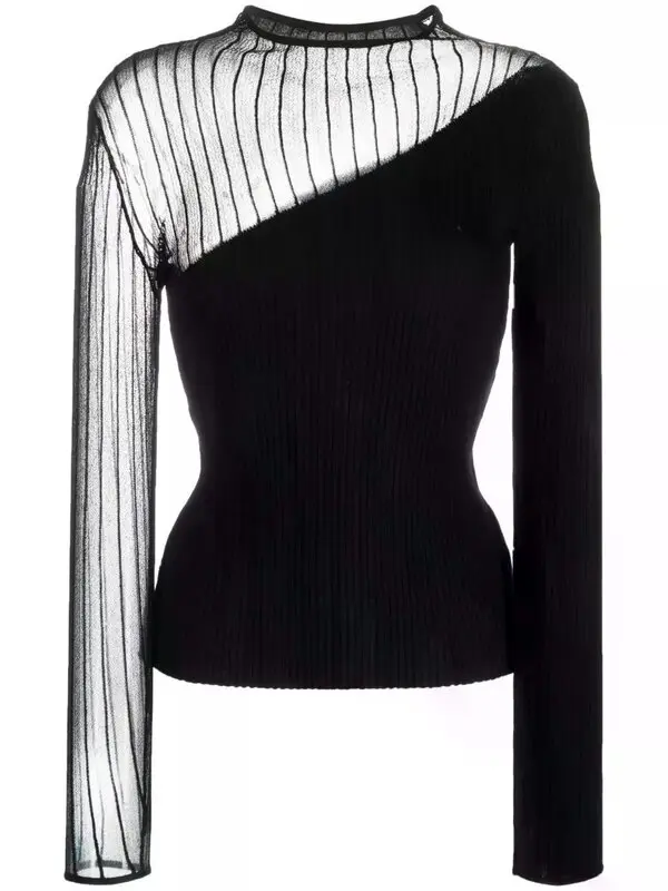 Patrizia Pepe Semi-sheer Asymmetric Jumper