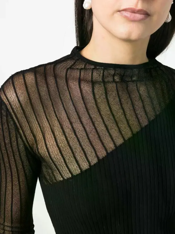 Patrizia Pepe Semi-sheer Asymmetric Jumper