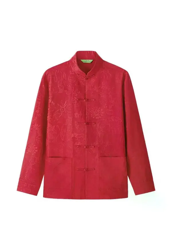 Shanghai Tang Long Sleeve Shirt Jacket - Red