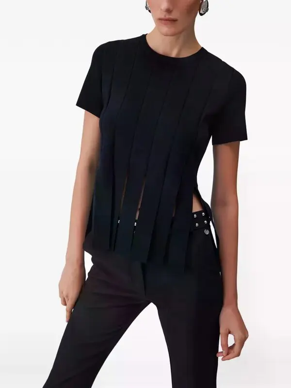 Liu Jo Fringed Short-sleeve Sweater