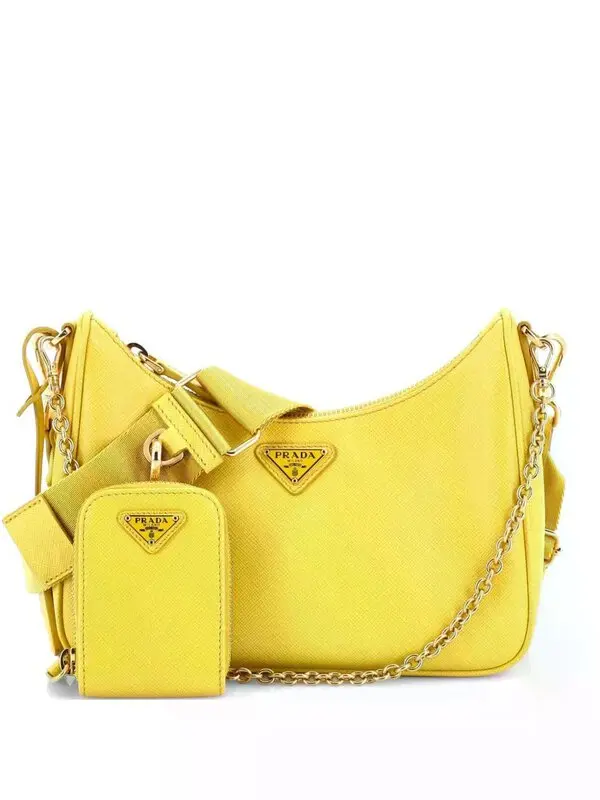 Prada Re-edition 2005 Shoulder Bag Saffiano Leather Small Crossbody Bag - Yellow