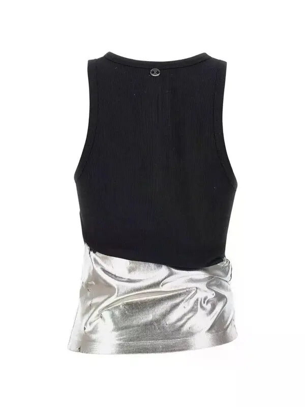 Rabanne Foil-finish Asymmetric Tank Top - Black