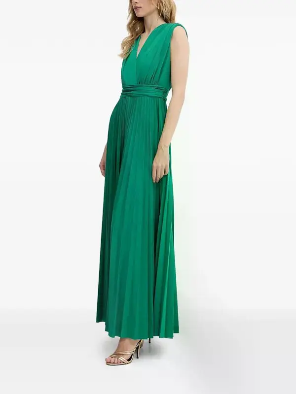 MORGAN Pleated V-neck Maxi Dress