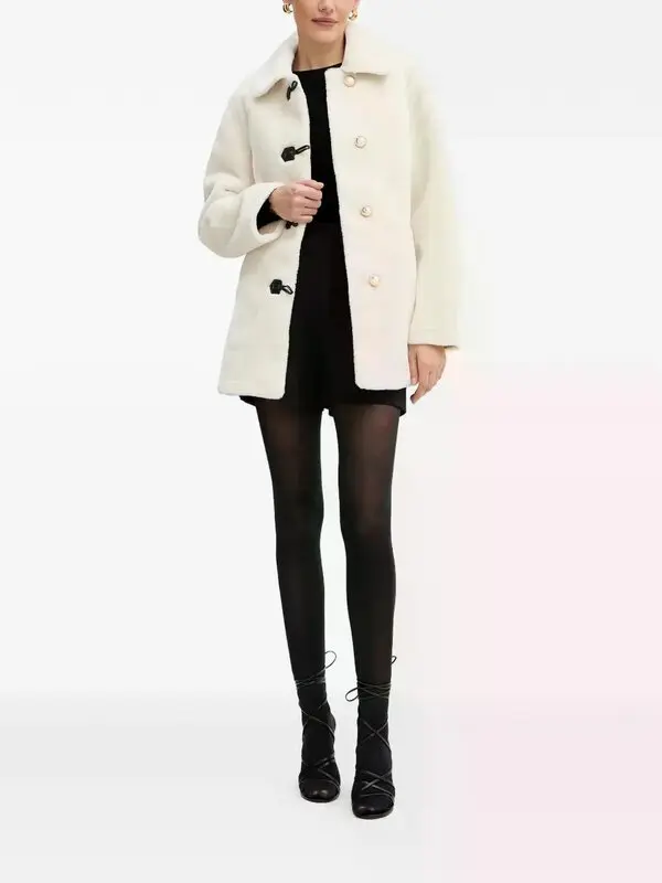 MORGAN Button-fastening Faux Fur Coat