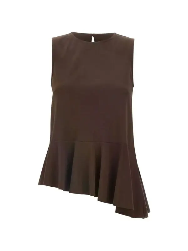 KAOS Ruffled-hem Sleeveless Blouse - Brown