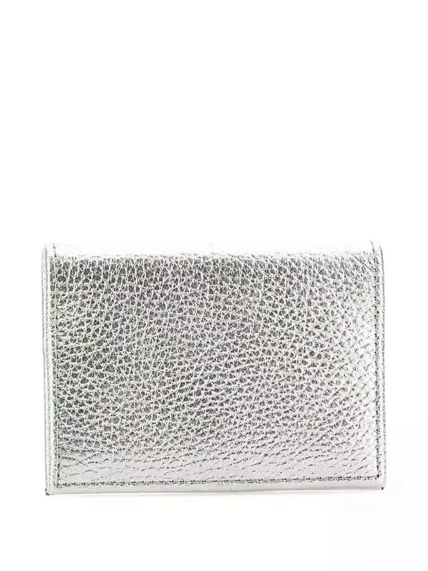 GIANNI CHIARINI Dollaro Pebbled-leather Card Holder - Silver