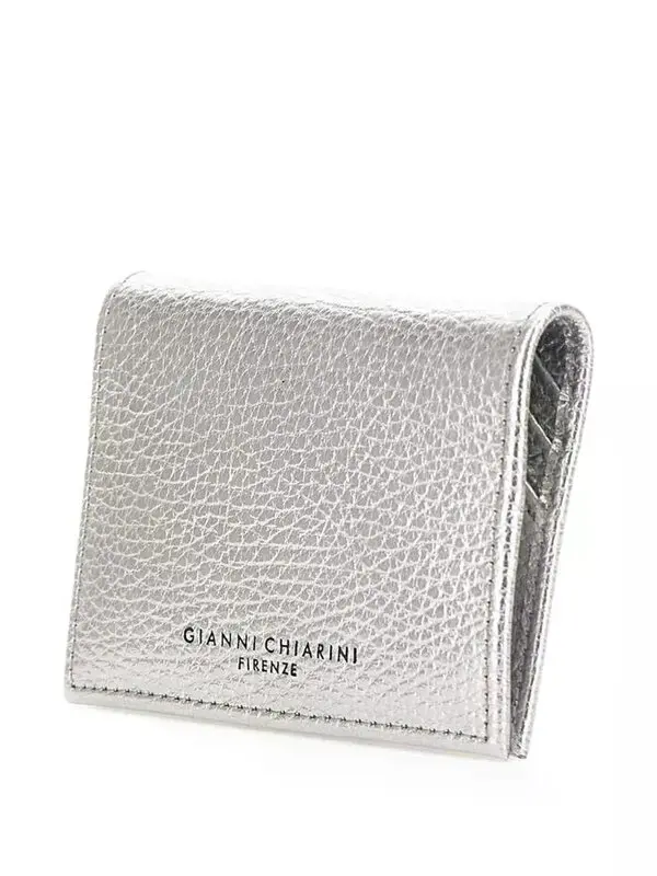 GIANNI CHIARINI Dollaro Pebbled-leather Card Holder - Silver