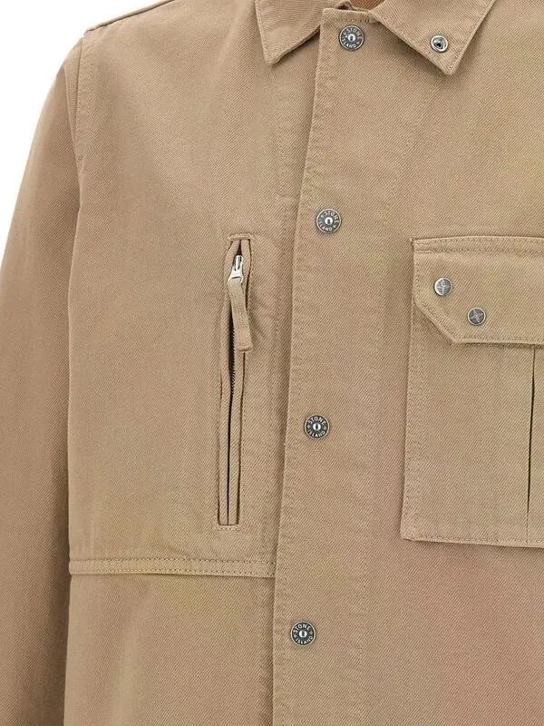 Stone Island Snap-button Cotton Overshirt