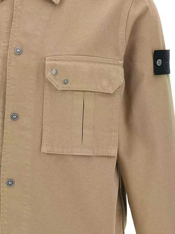 Stone Island Snap-button Cotton Overshirt