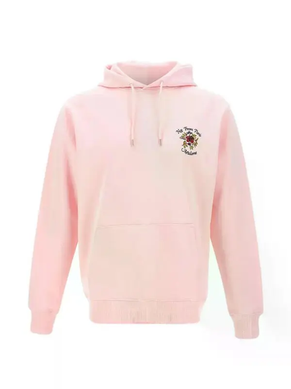 Drole De Monsieur Floral-embroidered Hoodie - Pink