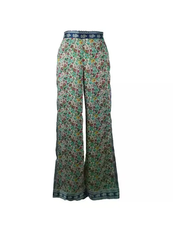 Sandro Floral-print Palazzo Pants - Green