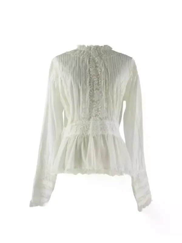 Dolce & Gabbana Lace-detail Cotton Blouse - White