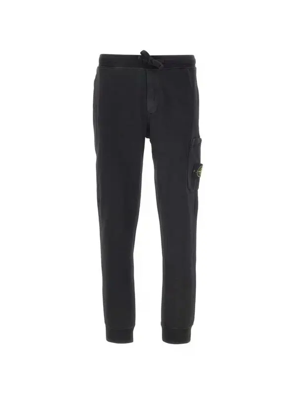 Stone Island Patch-pocket Cotton Track Pants - Black