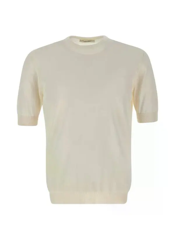 FILIPPO DE LAURENTIIS Short-sleeved Cotton Sweater - White