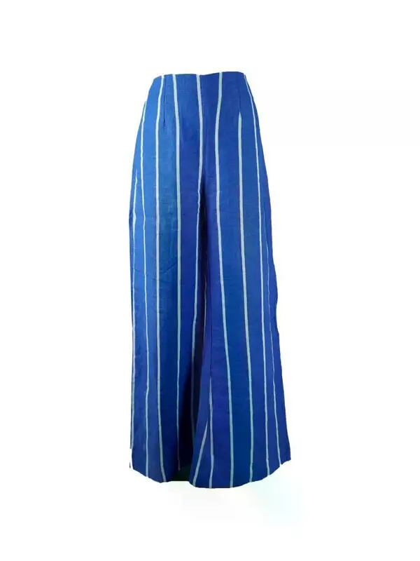 Faithfull The Brand Striped Linen Trousers - Blue