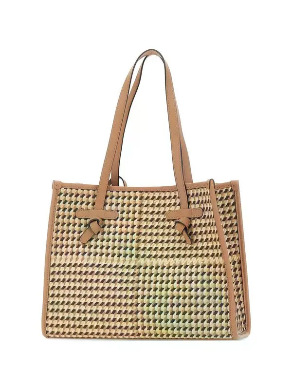 MARCELLA CLUB Miss Marcella 32 Houndstooth Shoulder Bag - Brown