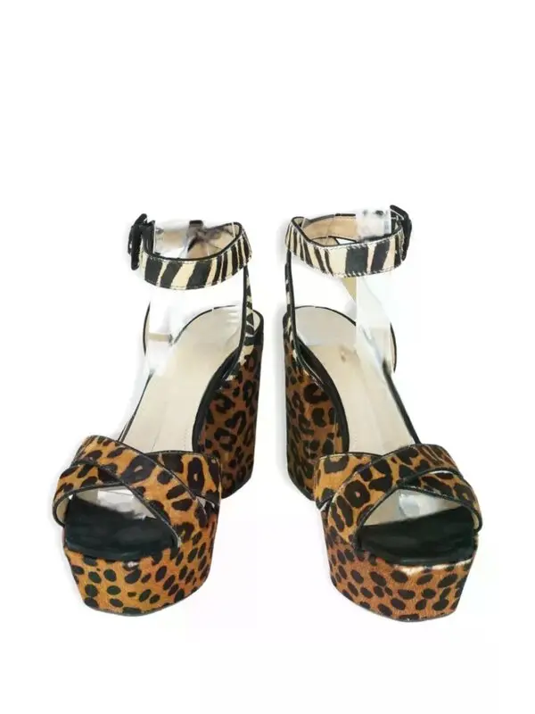 Schutz Animal-pattern Leather Sandals