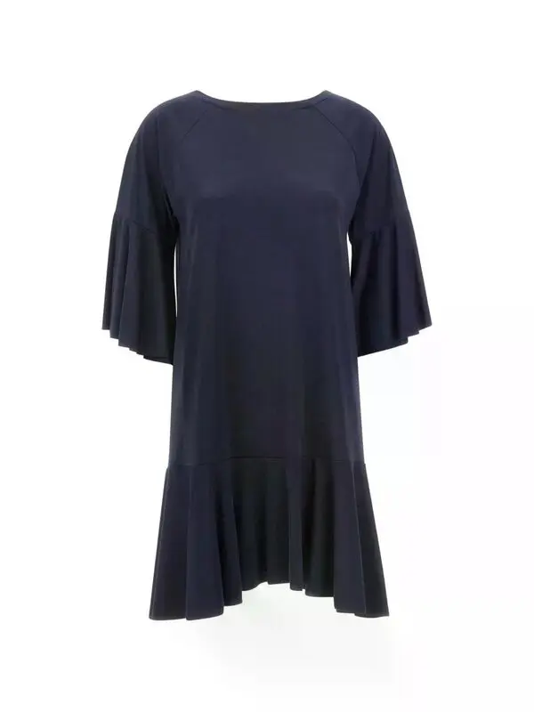 KAOS Raglan-sleeves Ruffle Dress - Blue