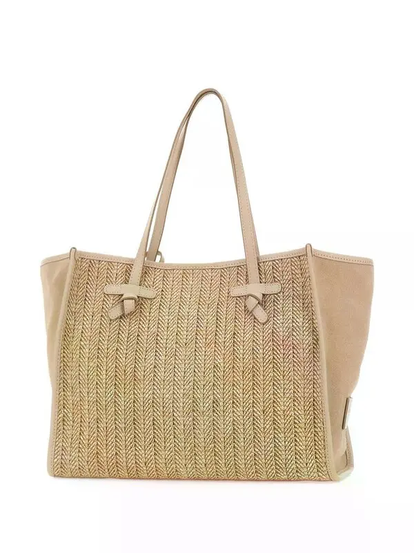 MARCELLA CLUB Raffia Suede Shoulder Bag