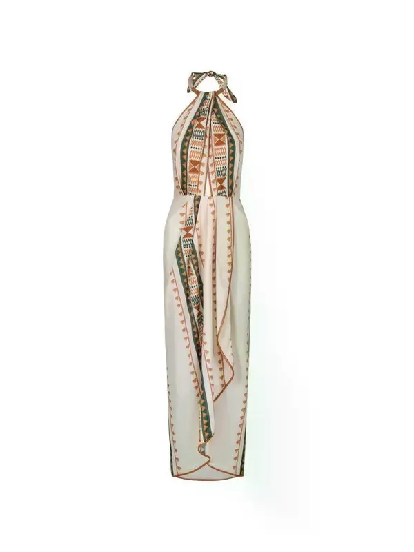 Johanna Ortiz Geometric-pattern Midi Dress - Neutrals