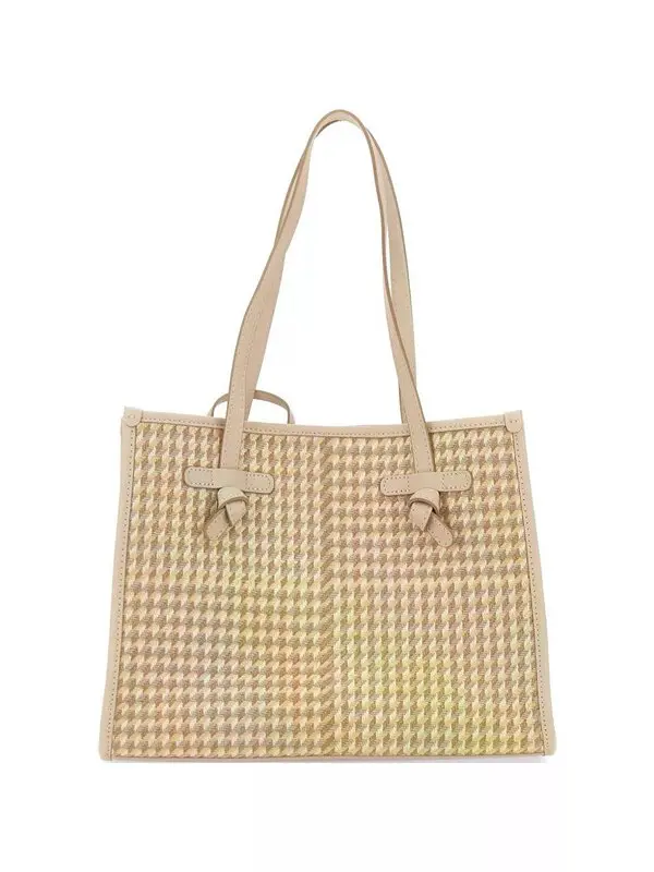 MARCELLA CLUB Miss Marcella Houndstooth Tote Bag - Neutrals