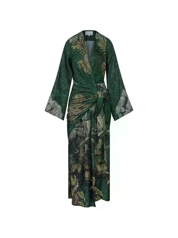 Johanna Ortiz Floral-jacquard Midi Dress - Green