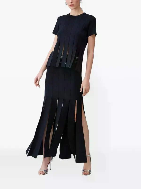 Liu Jo Fringing High-waisted Skirt - Black