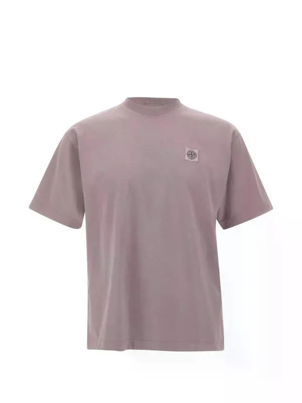 Stone Island Compass-patch Ribbed T-shirt - Purple