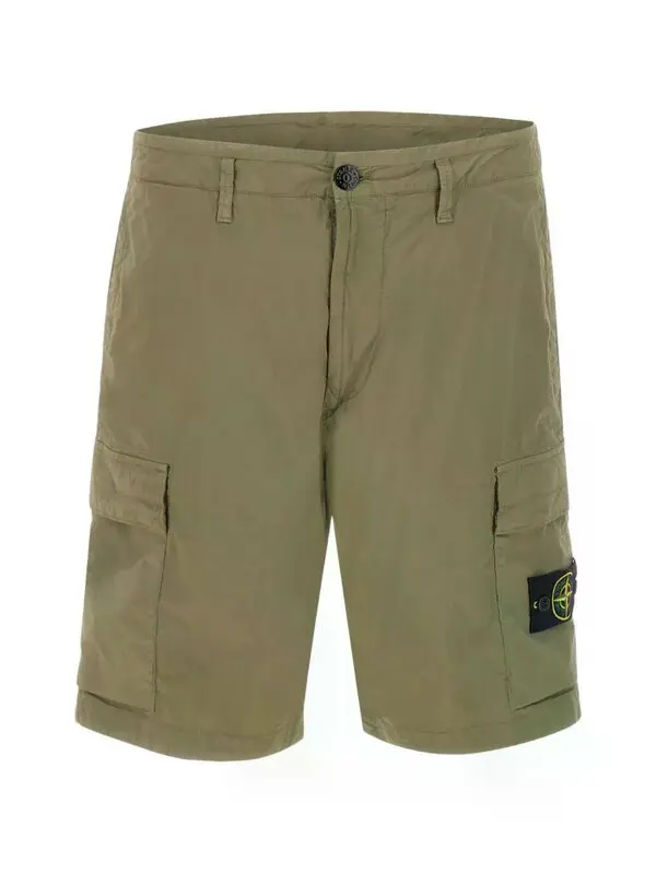 Stone Island Cargo Badge Shorts - Green