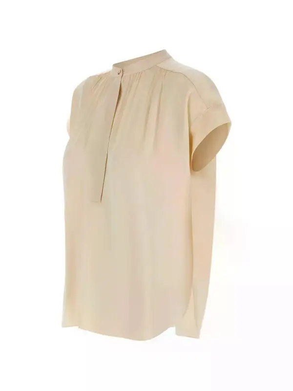 Vince Button-placket Silk Blouse