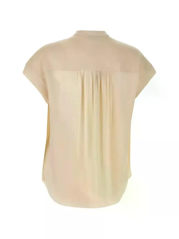 Vince Button-placket Silk Blouse