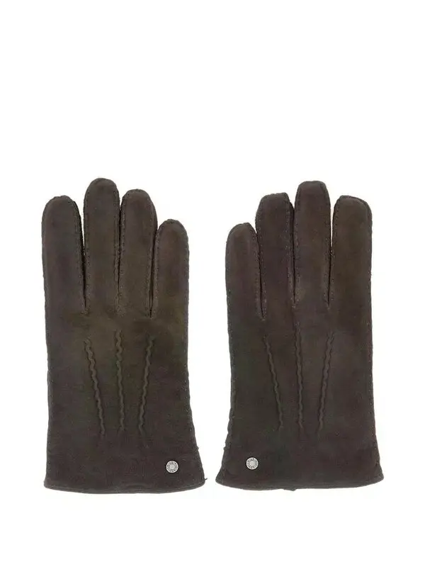 GIANNI CHIARINI Topstitching Leather Gloves - Brown