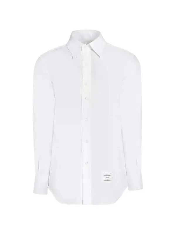Thom Browne Oxford Long-sleeved Cotton Shirt - White