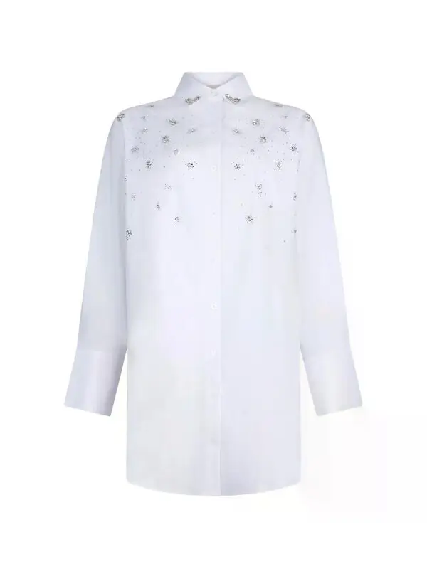 Liu Jo Bejewelled Shirt Dress - White