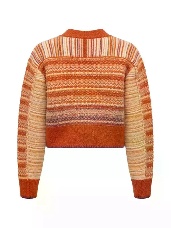 3.1 Phillip Lim Fair Isle Zip-up Cardigan - Orange
