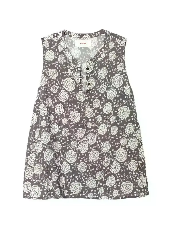 Xirena Tish Floral-print Buttoned Top - Grey