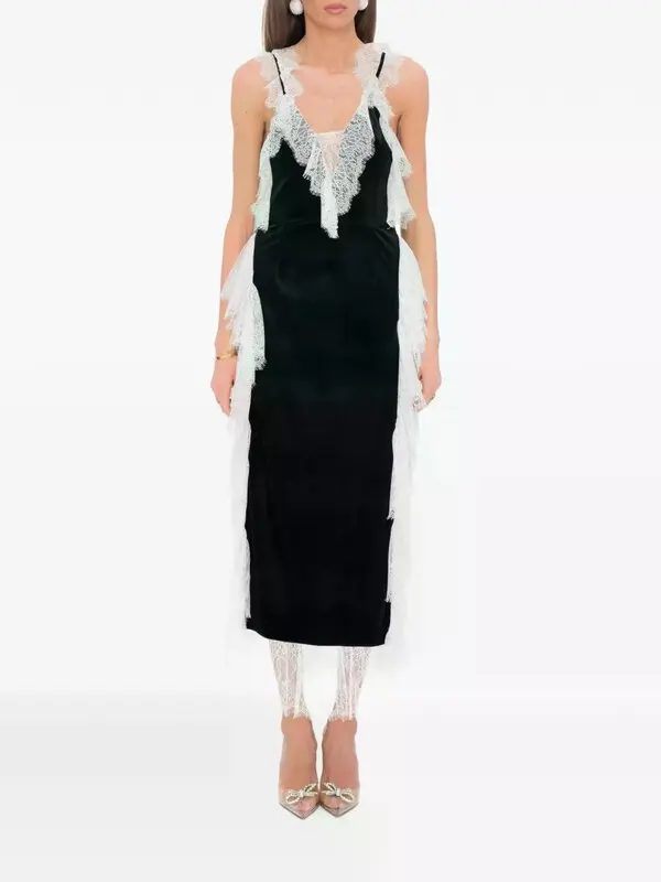 ANA RADU Velvet Lace Dress - Black