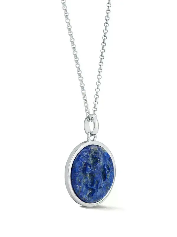 Mateo 925 Sterling Lapis Lazuli Stallion-carved Necklace