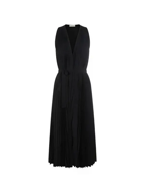 TWINSET Pleated V-neck Dress - Black