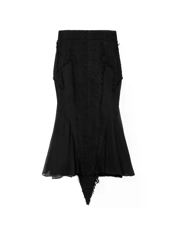 Off-White Tweed Star Midi Skirt - Black