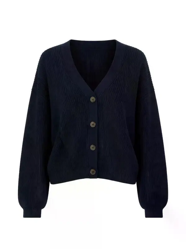 Jenni Kayne Button-up Ribbed Cardigan - Blue