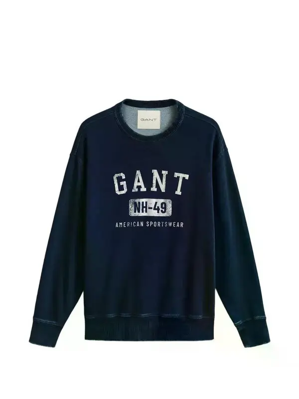 Gant Logo-print Crew-neck Sweatshirt - Blue