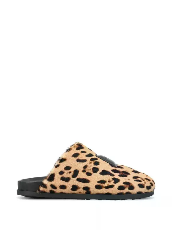 Givenchy Leopard-print Logo-appliqué Mules
